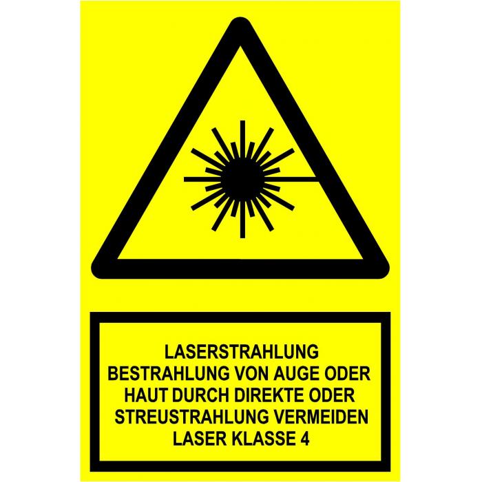 Warnschild "Laserstrahlung Bestrahlung von Auge oder Haut durch direkte ...