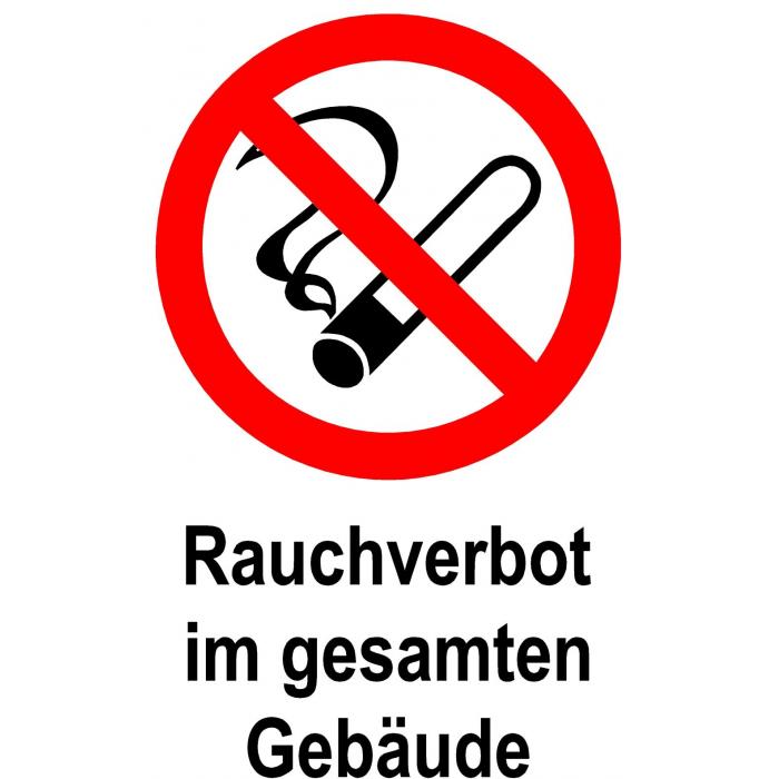 Verbotsschild - "Rauchverbot im gesamten Gebäude" - 20x30c m / 30x45cm