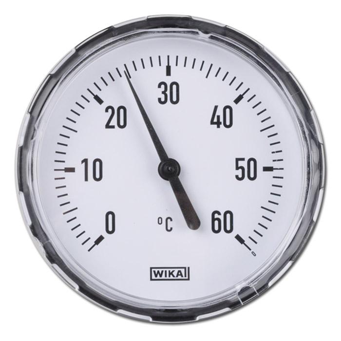 Bimetallthermometer - waagerecht - Kunststoffgehäuse und CU-Schutzrohr ...