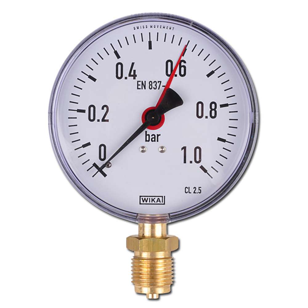 Manometer - Klasse 2,5 von -1200 bis 400 bar - Ø 100 mm - senkrecht ...