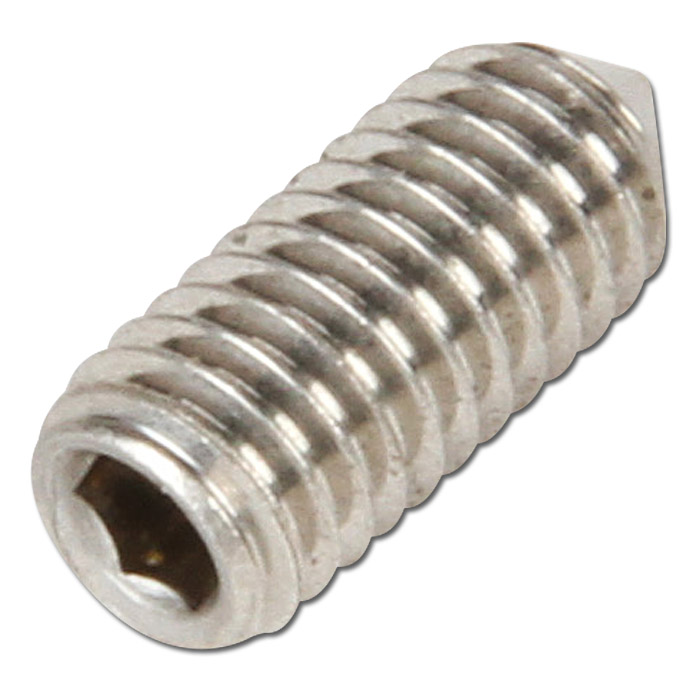 Gewindestift mit Innensechskant und Spitze - Stahl 45 H oder Edelstahl A2 - DIN